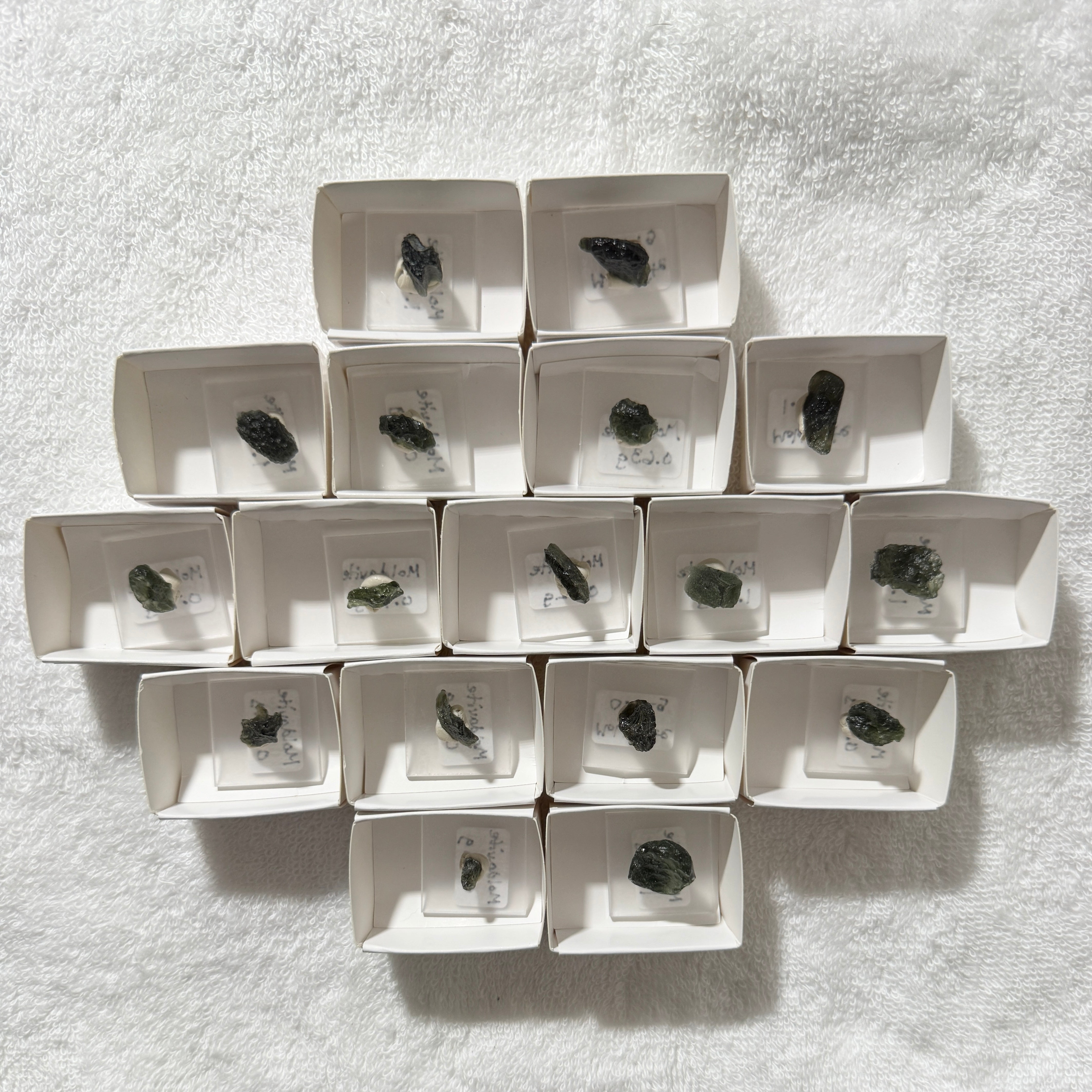 Rough : Mounted : Moldavite, over 1 gram – Shard Rocks and Minerals